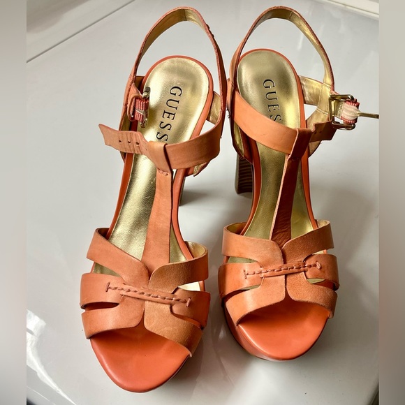 Guess | Shoes | Guess Gwomarla Pink Salmon Sandals | Poshmark